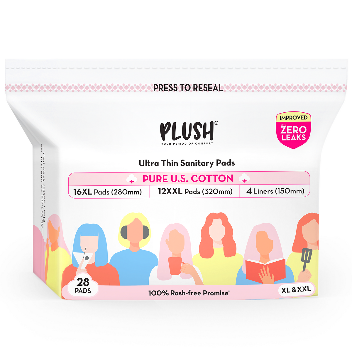 Shop Ultra-Thin Sanitary Pads for Different Flow | Plush