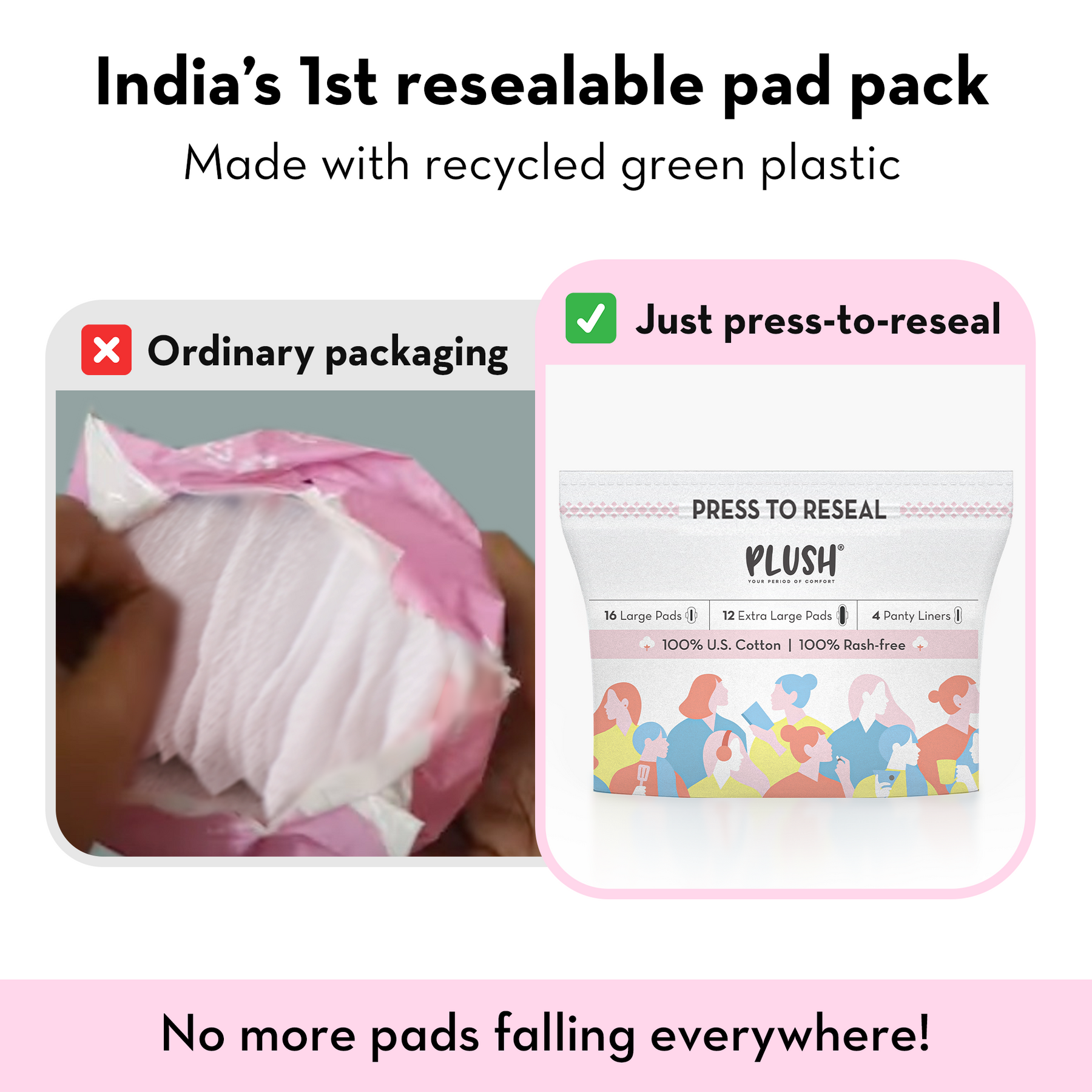 Shop Ultra-Thin Sanitary Pads for Different Flow | Plush