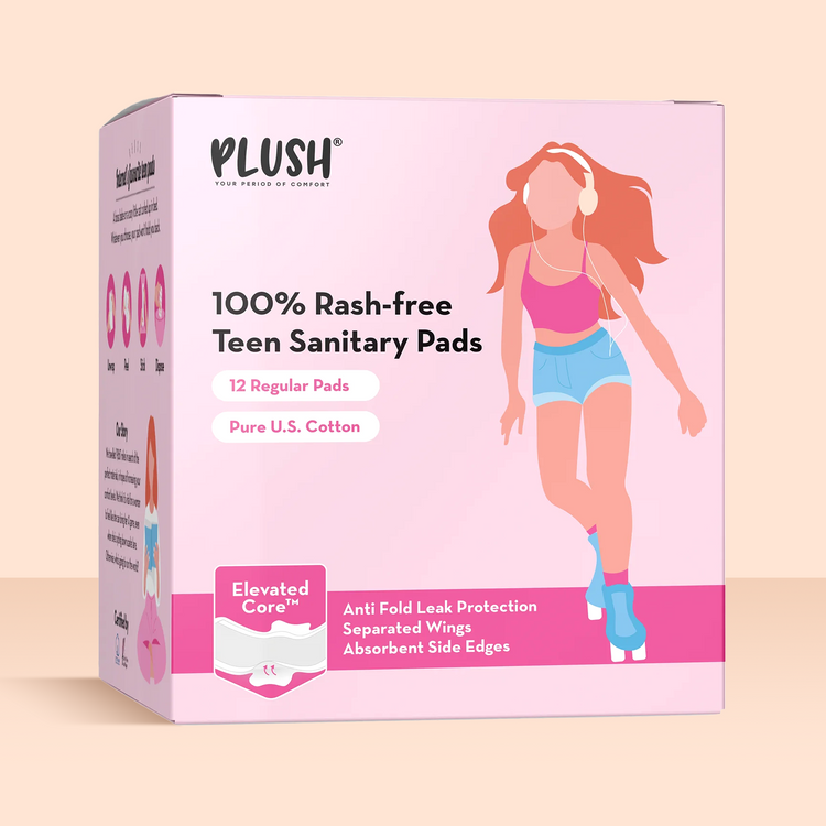 Plush Period Care | 100% Rash Free Cotton Sanitary Pads, Panty Liners