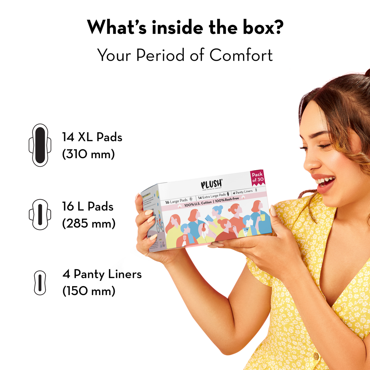 Ultra Thin Sanitary Pads with Individual Disposable pouches – Plush